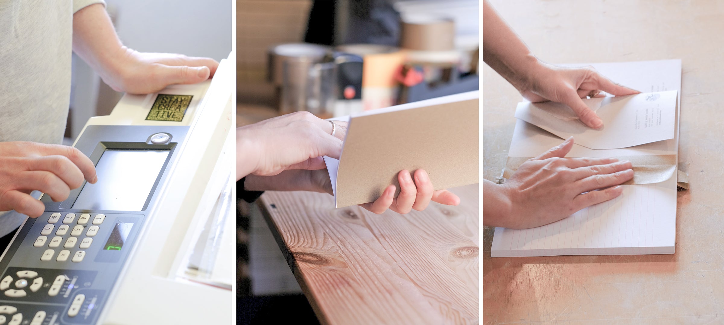 are handmade w/ machines – badly made books